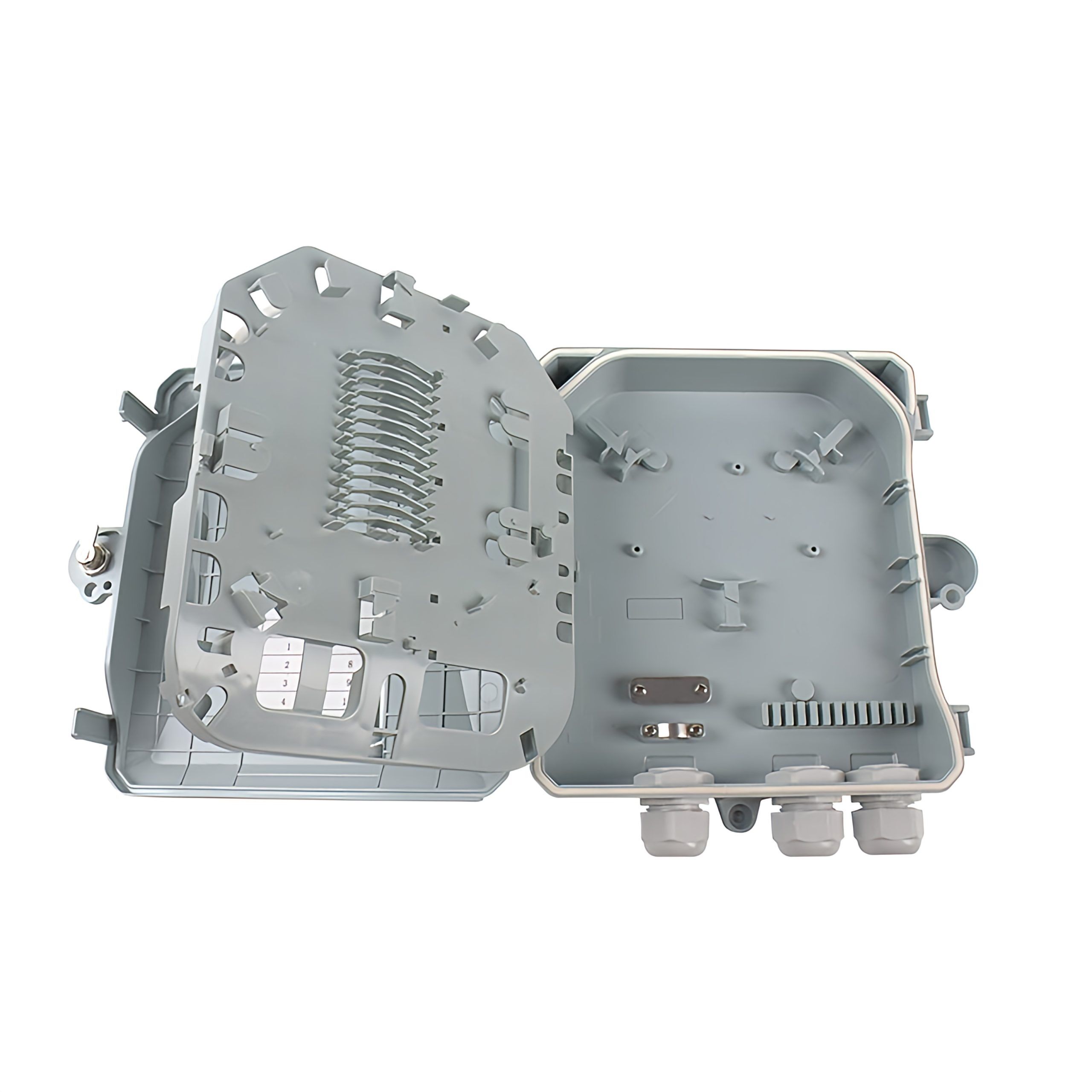 12 Port Fiber Access Terminal Box with 2 Cable Inlet For FTTH Network ...