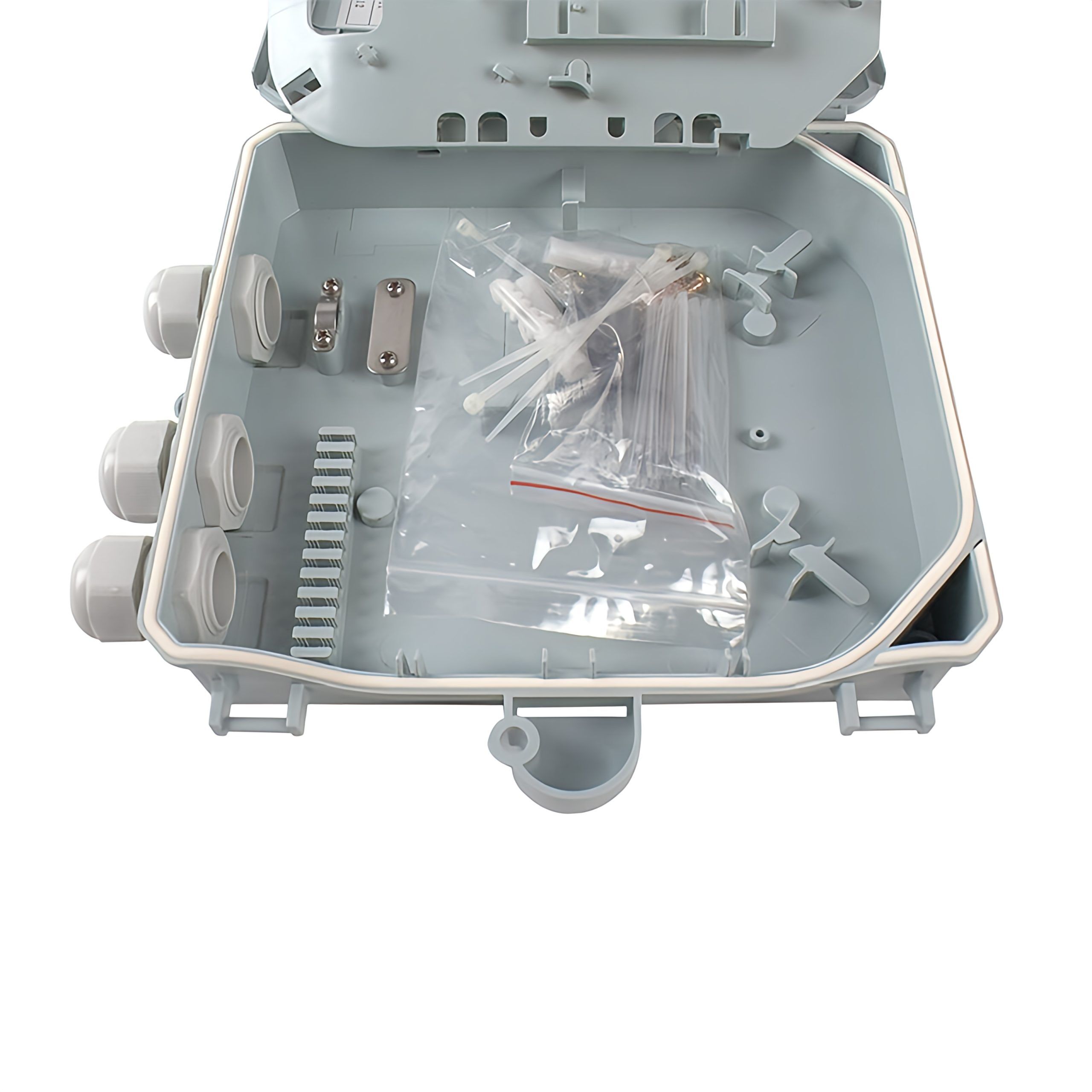 12 Port Fiber Access Terminal Box with 2 Cable Inlet For FTTH Network ...